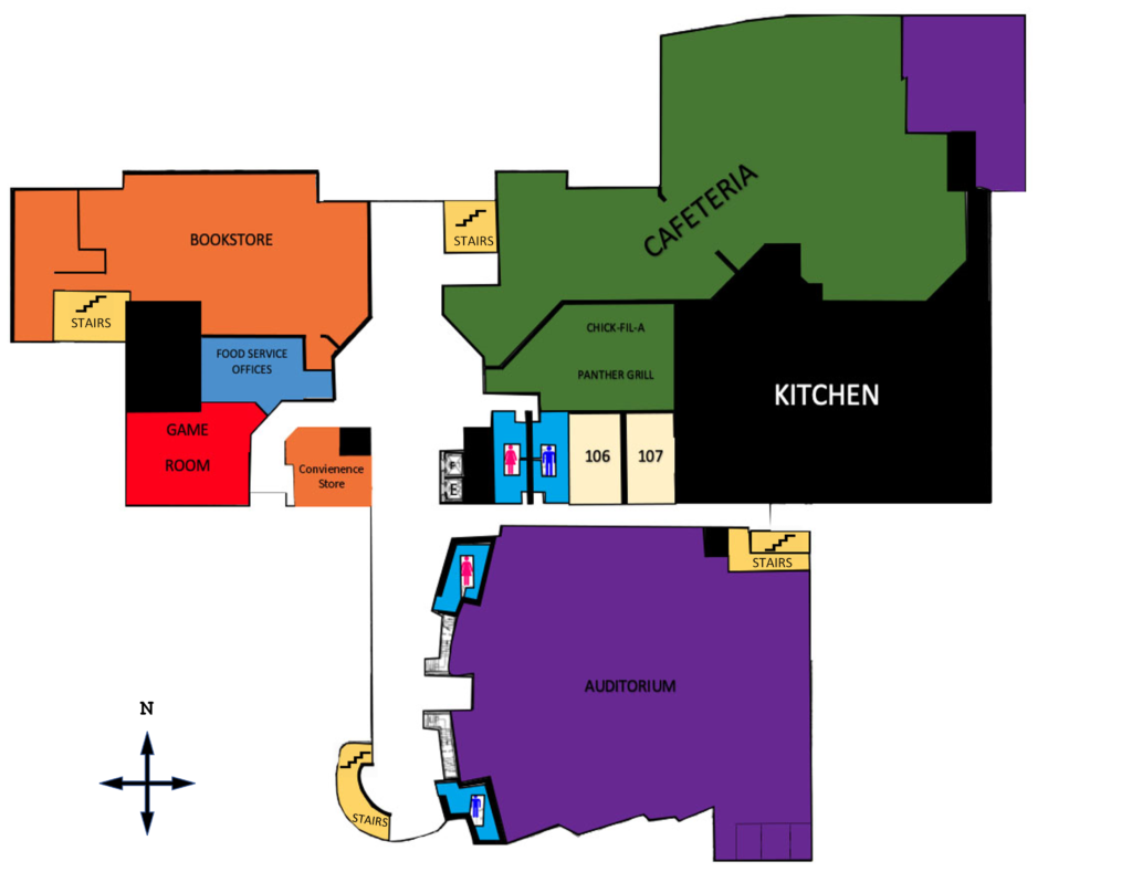 WAT MSC 1st Floor Map Auxiliary Services