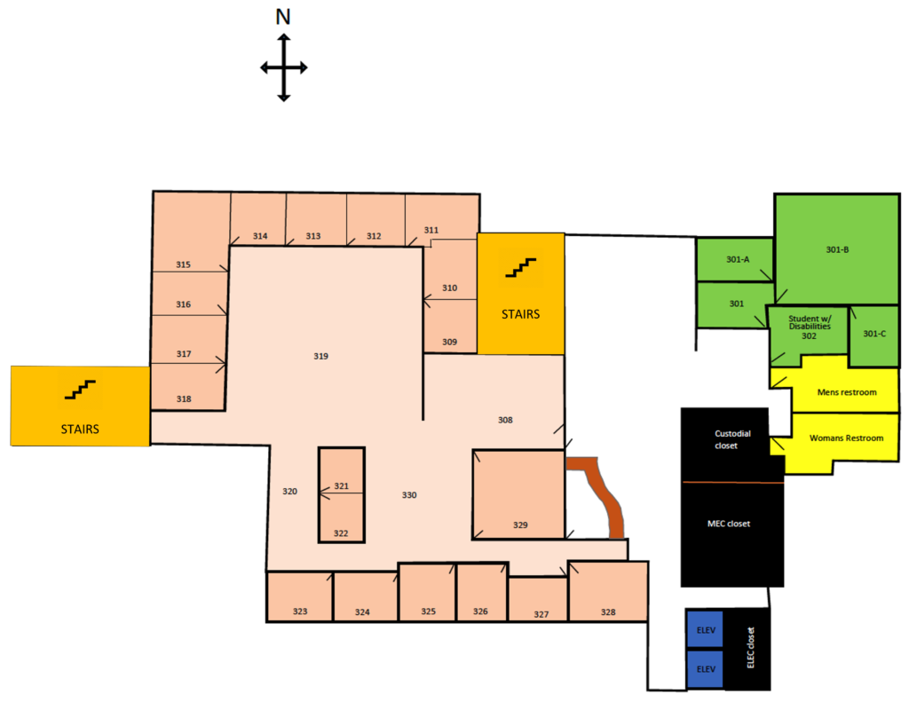 WAT MSC 3rd Floor Map - Auxiliary Services