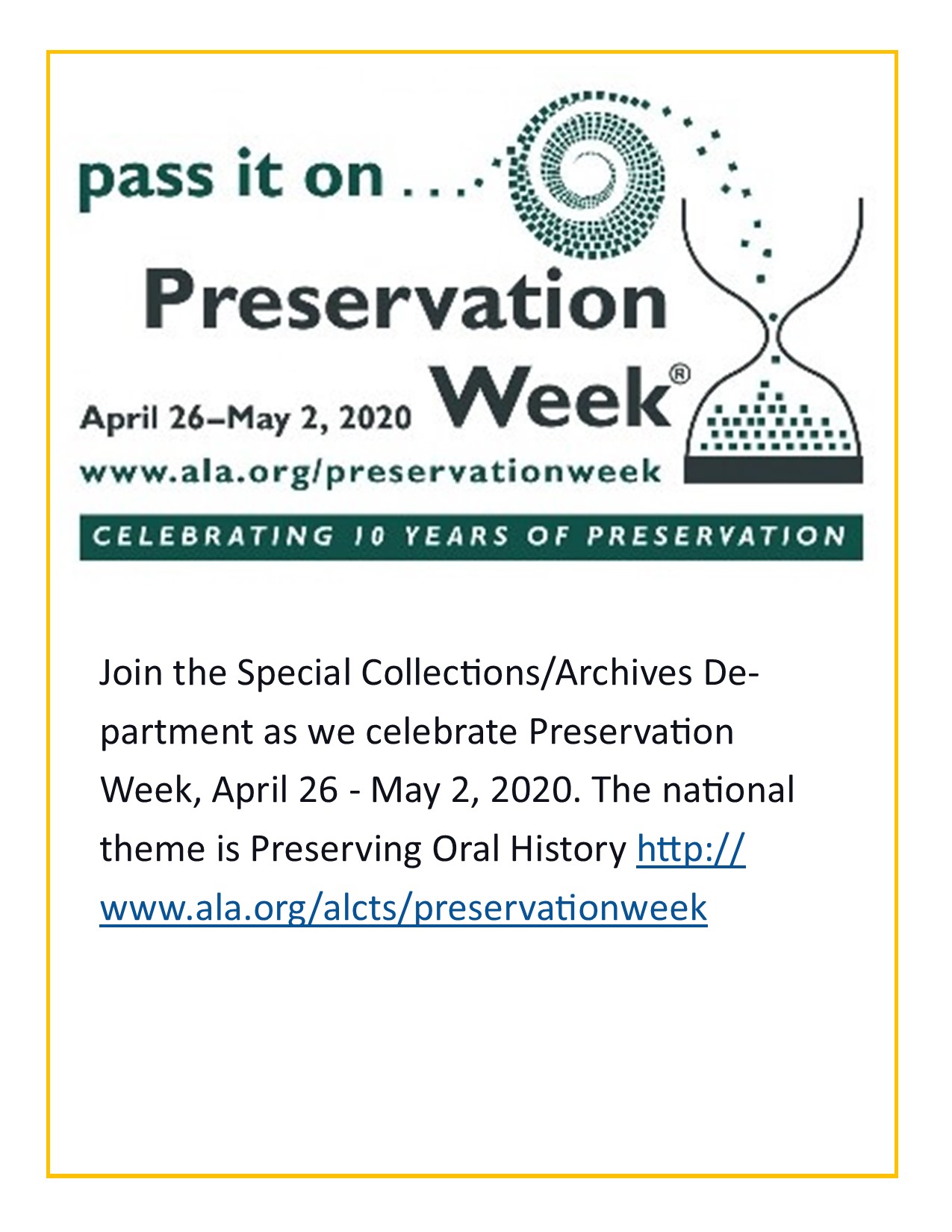Preservation Week Scad - Library